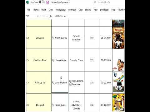 Get Details of your favorite Movies in Excel in 1 minute (Genre, Image, etc.) | Movies Data Type
