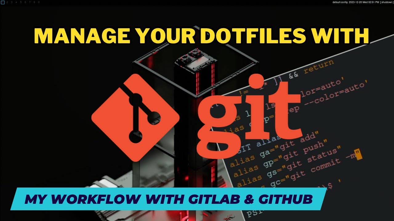 Use Git, GitLab & GitHub to manage dotfiles. My workflow for Qtile, Hyprland configs & others.