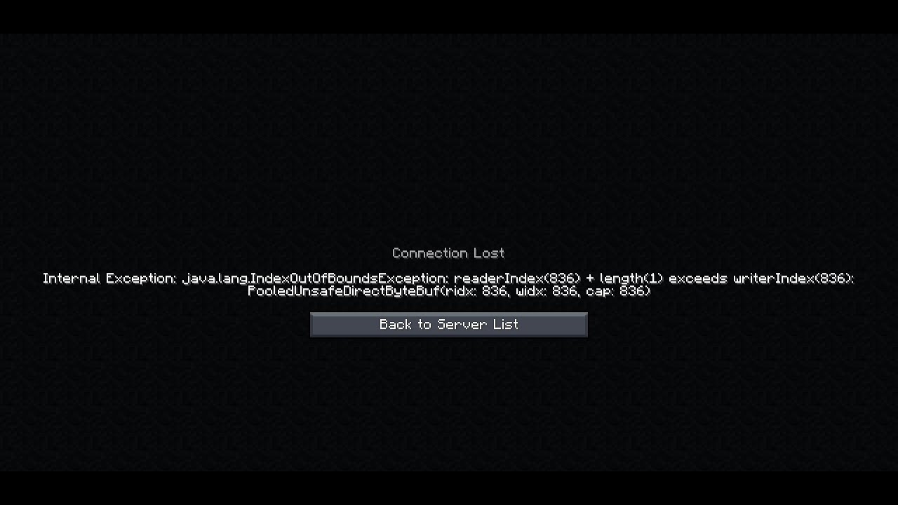 [5 Ways To Fix Minecraft Error] Internal Exception: java.lang.IndexOutOfBoundsException