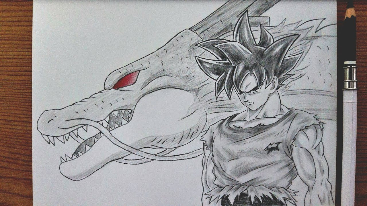 How To Draw Goku And Shenron || Dragon Ball Pencil Drawing Tutorial