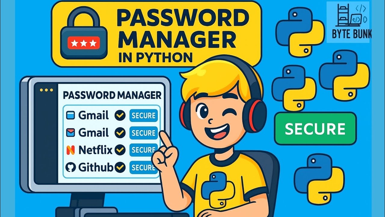 🔐 Build a Password Manager in Python | Python Mini Project for Beginners (code + explanation)