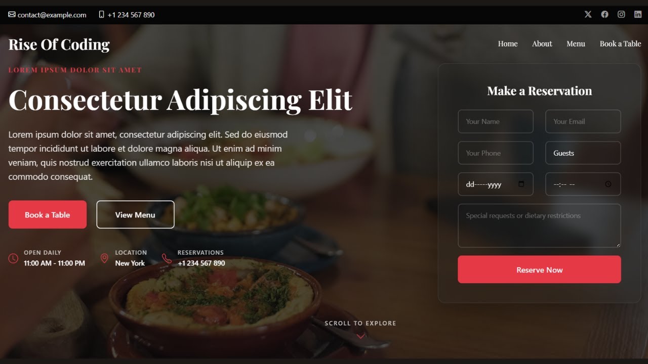 React Restaurant Website – Modern UI & Full Source Code