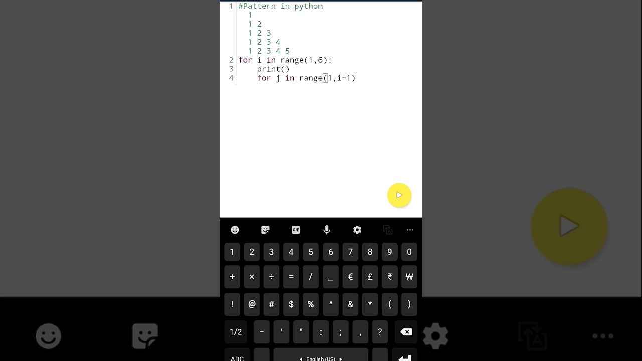 Pattern program in python * for loop || * pattern using for loop#python #pythonforbeginners