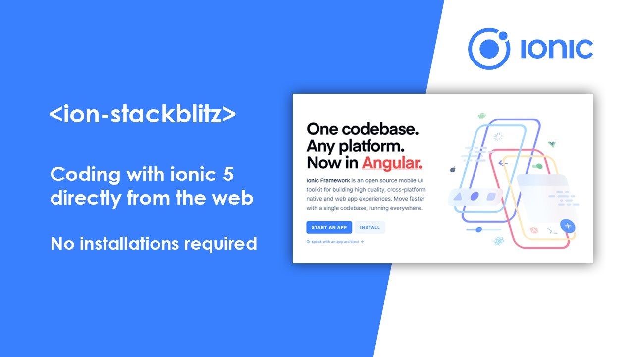 ionic 5 Framework without installing anything. introducing ion-stackblitz