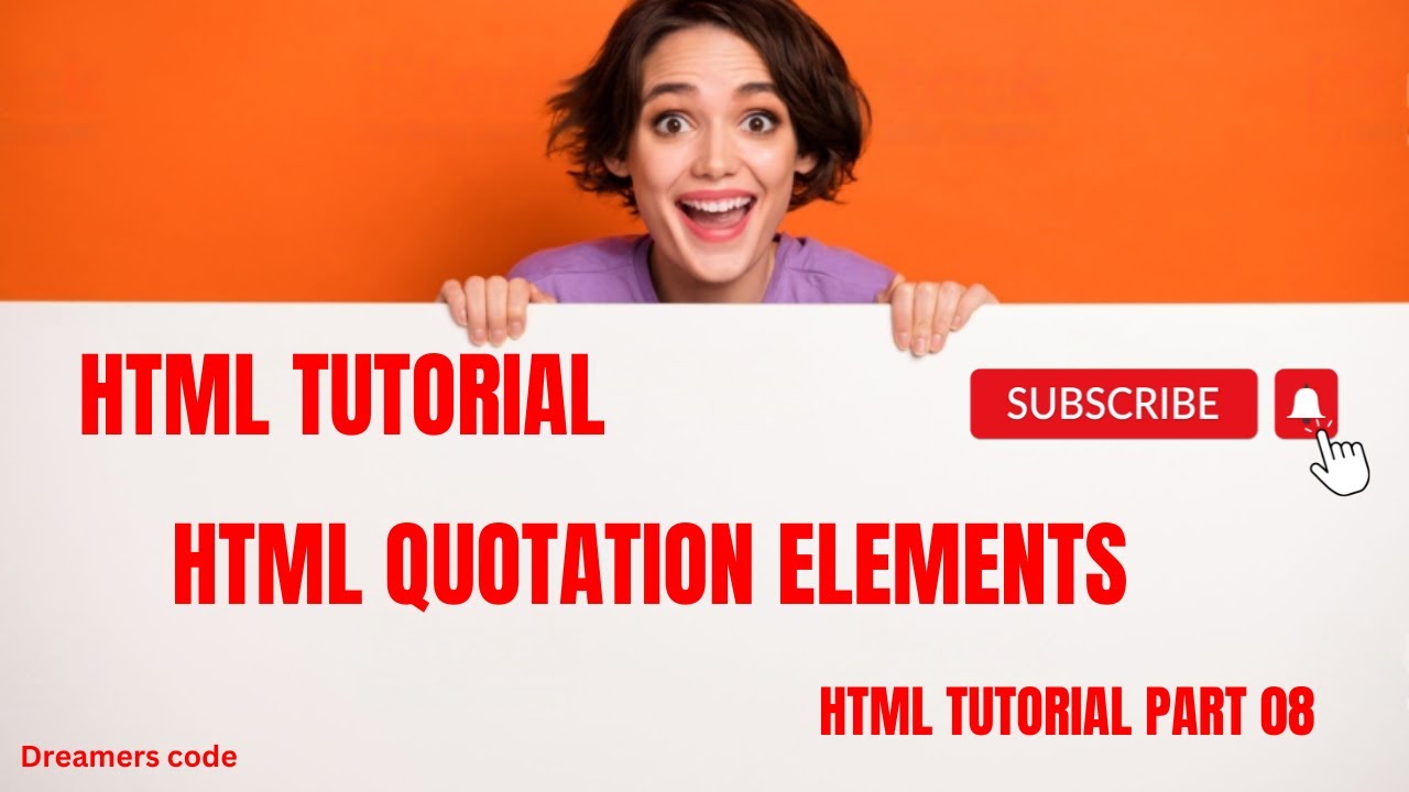HTML TUTORIAL | HTML QUOTATION & CITATION ELEMENTS | HTML FULL COURSE #htmltutorial #htmltags