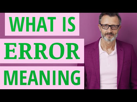 Error | Meaning of error
