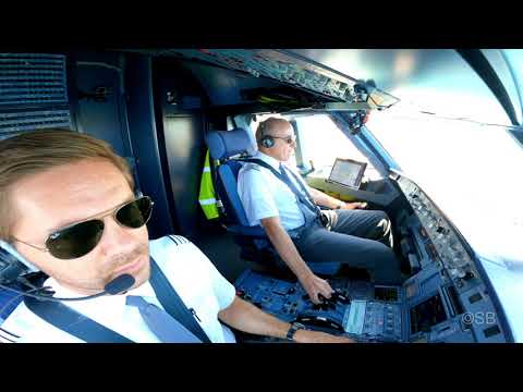 Heraklion, Crete, Landing Runway 27 | Airbus A320 pilots at work | short intro version 4k