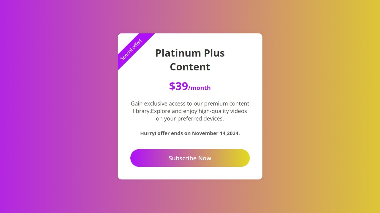 Create A Simple Pricing Card in HTML and CSS