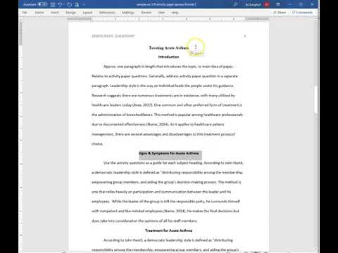 Activity Paper APA Format & General Paper Tips