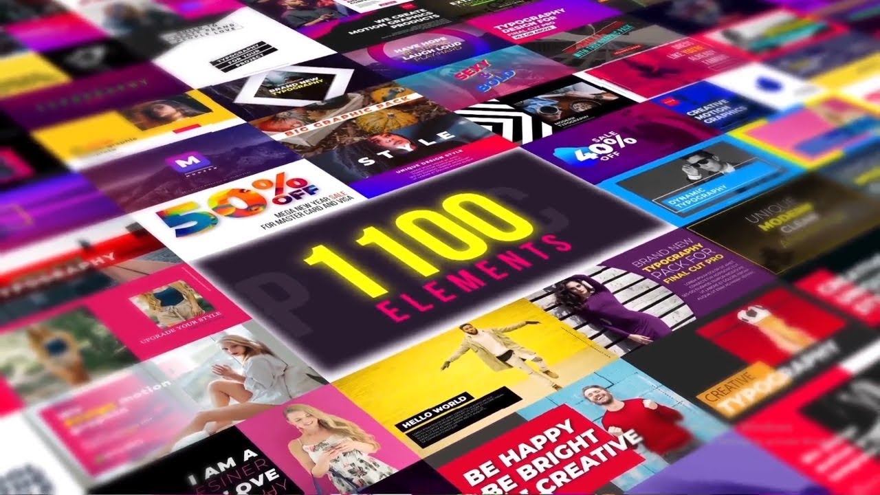 1100 Elements Motion Graphics Mega Pack - After Effects Template