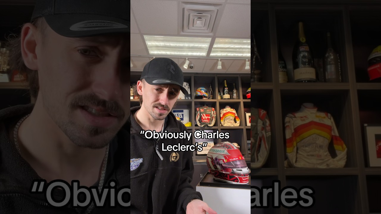 Bell HP77 signed, race-worn visor used by Charles Leclerc while driving for Scuderia Ferrari 🧡 #f1