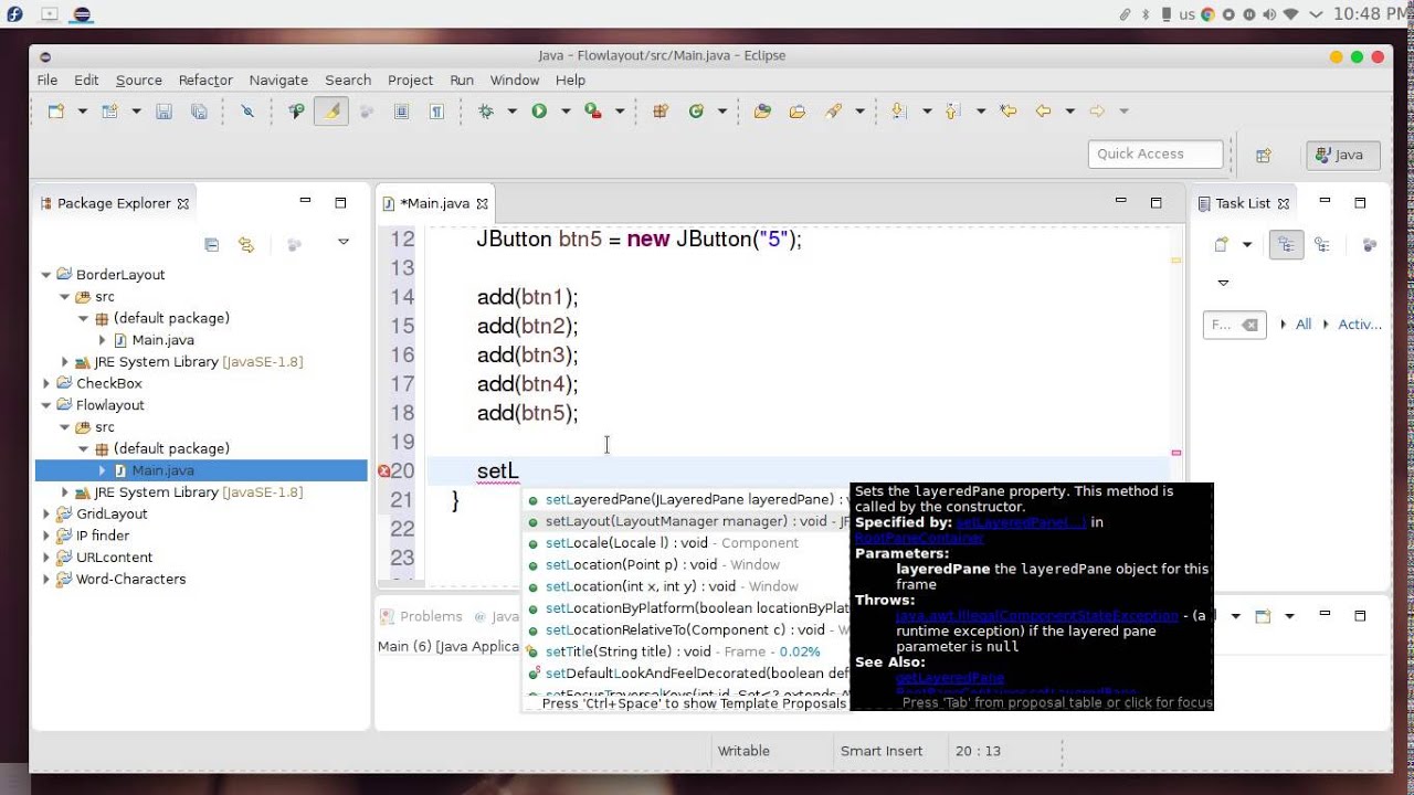 46 JAVA Swing GUI Flow Layout