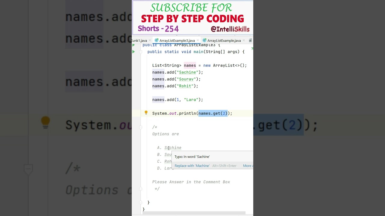 #Q-3 Java ArrayList Coding Questions for Beginners #shorts #java #trending #programming #coding