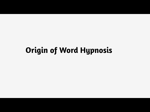 Origin of Word Hypnosis | Hypnosis Meaning | Where Hypnosis word came from ?