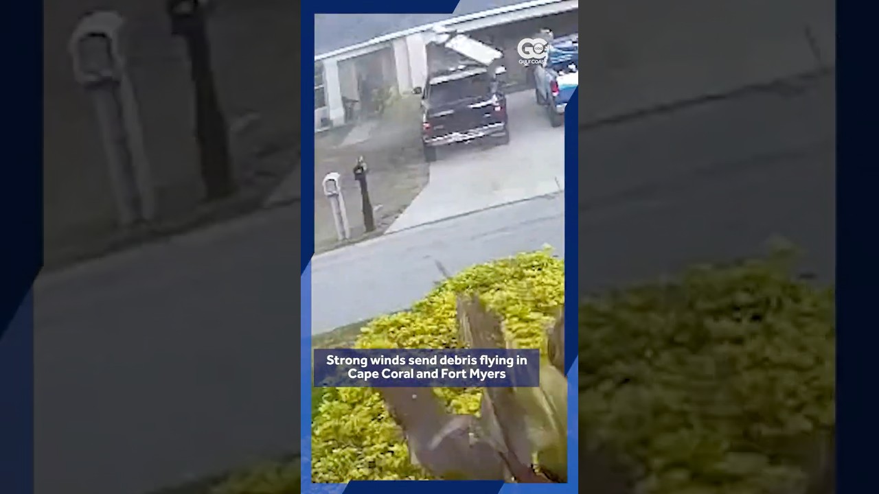 Video shows wild storm winds causing damage in Lee County