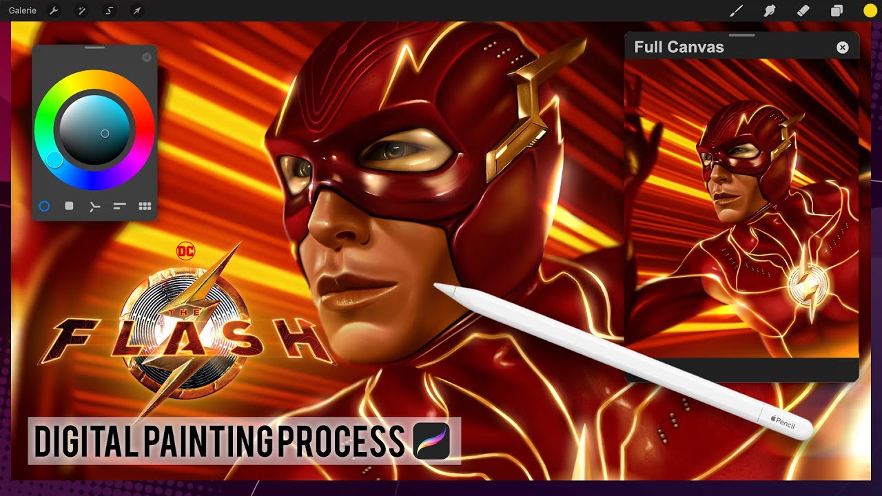 THE FLASH | Digital Painting Process Procreate Timelapse | DC Comics