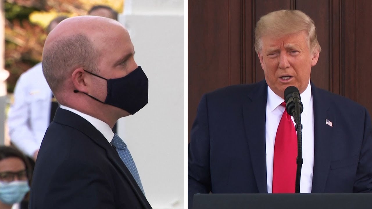 Watch: Donald Trump asks 'muffled' reporter to remove face mask
