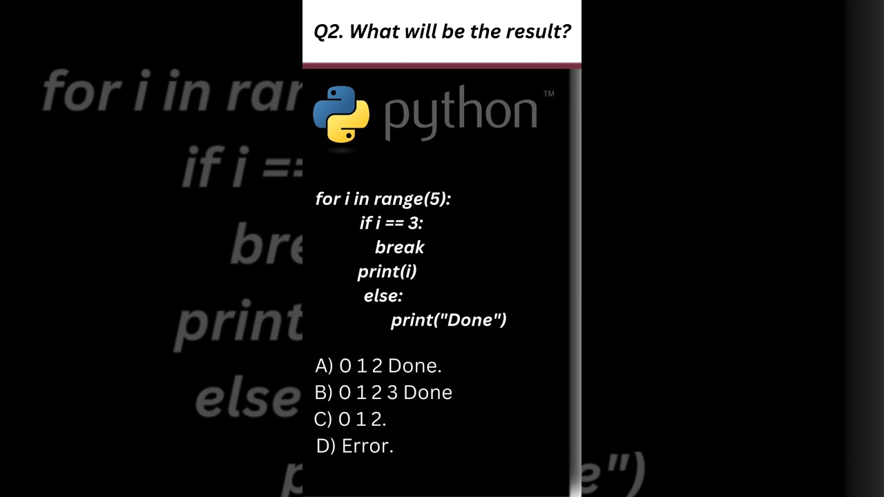 python mcq l Coding Mcq l python loop mcq