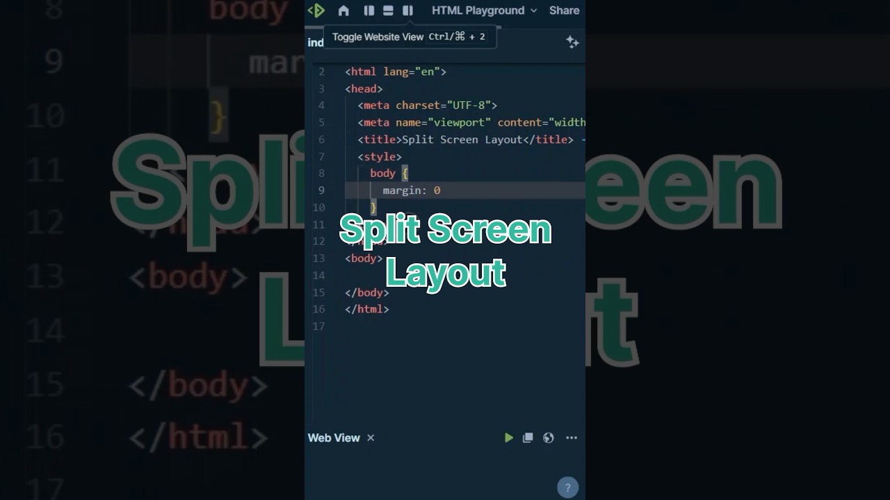 Split Screen Layout | HTML CSS #shorts