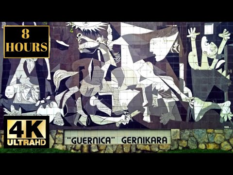 Famous Art Painting Guernica 1937 by Spanish artist Pablo Picasso 4K 8 HOURS On Screen