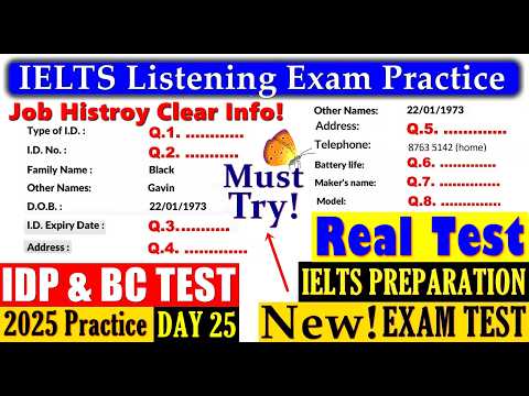 IELTS LISTENING PRACTICE TEST 2025 WITH ANSWERS | 25.01.2025