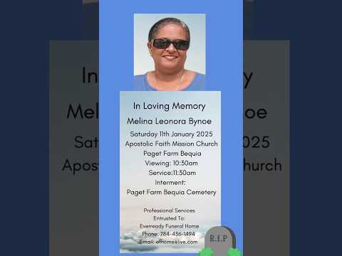 Melina Leonora Bynoe | Funeral Announcement #Obituaries #SVG