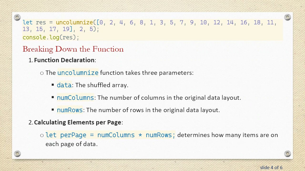 How to Unshuffle a JavaScript Array from PDF Data