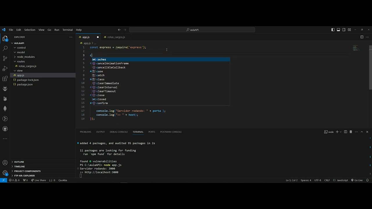 API - CRUD - JAVASCRIPT - NODEjs - PARTE 01
