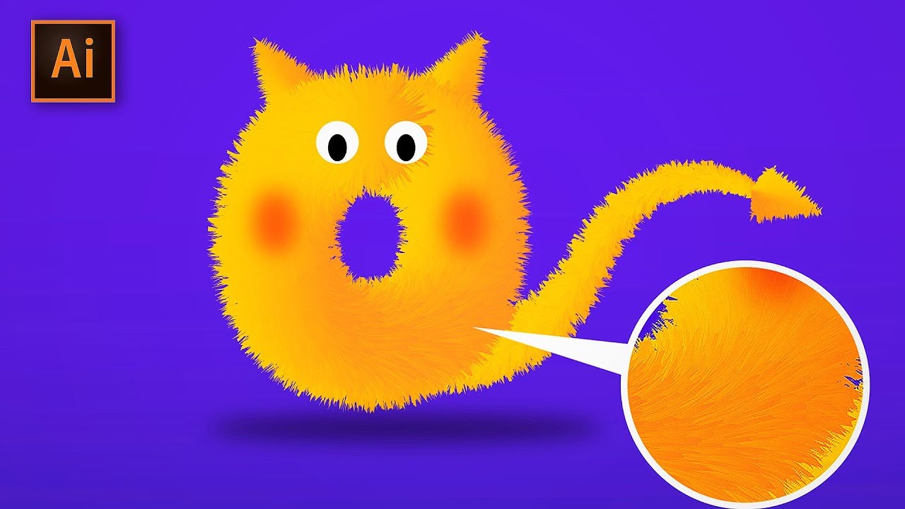 Adobe Illustrator Tutorial : How to Create Realistic 3D Fur Effect in Adobe Illustrator Tutorial