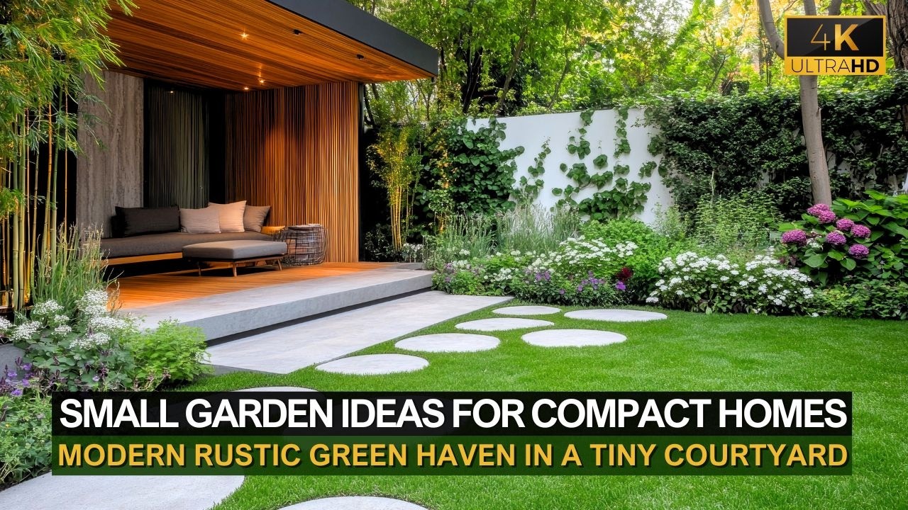 Small Garden Ideas for Compact Homes – A Cozy, Modern Rustic Green Haven in a Tiny Courtyard