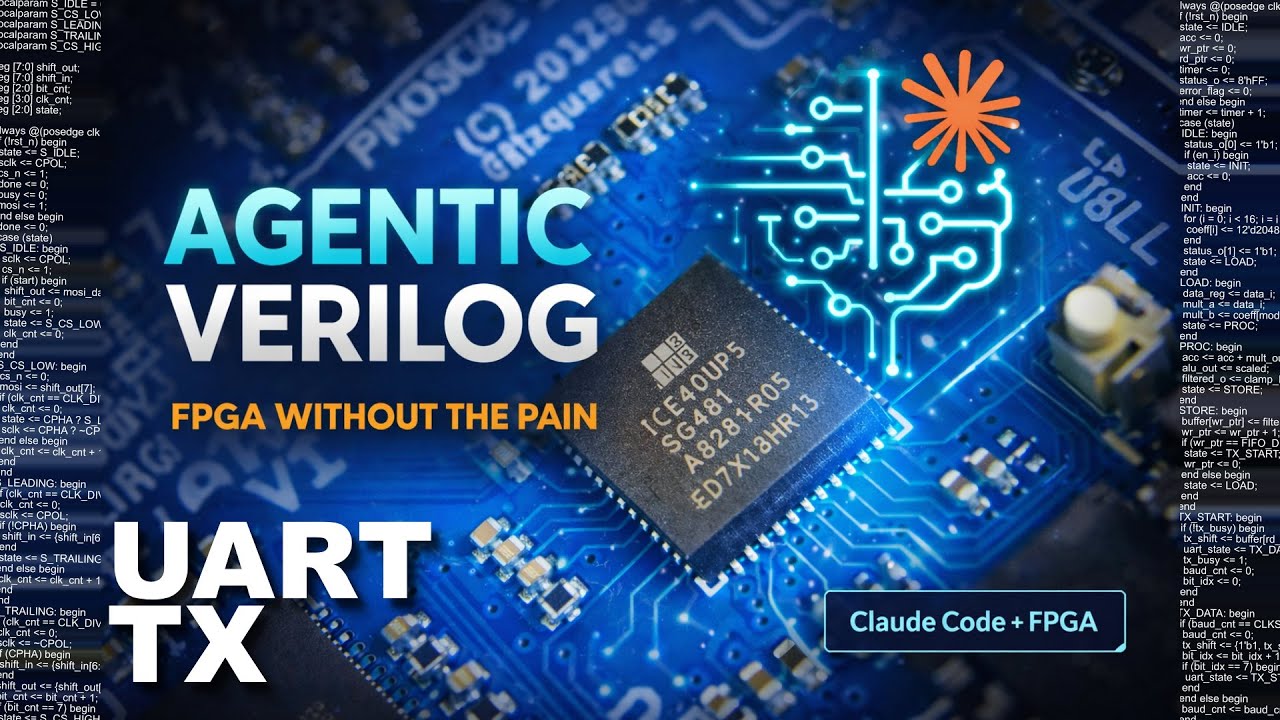 UART Transmitter in 10 Minutes - Serial Hello World | Agentic Verilog #7