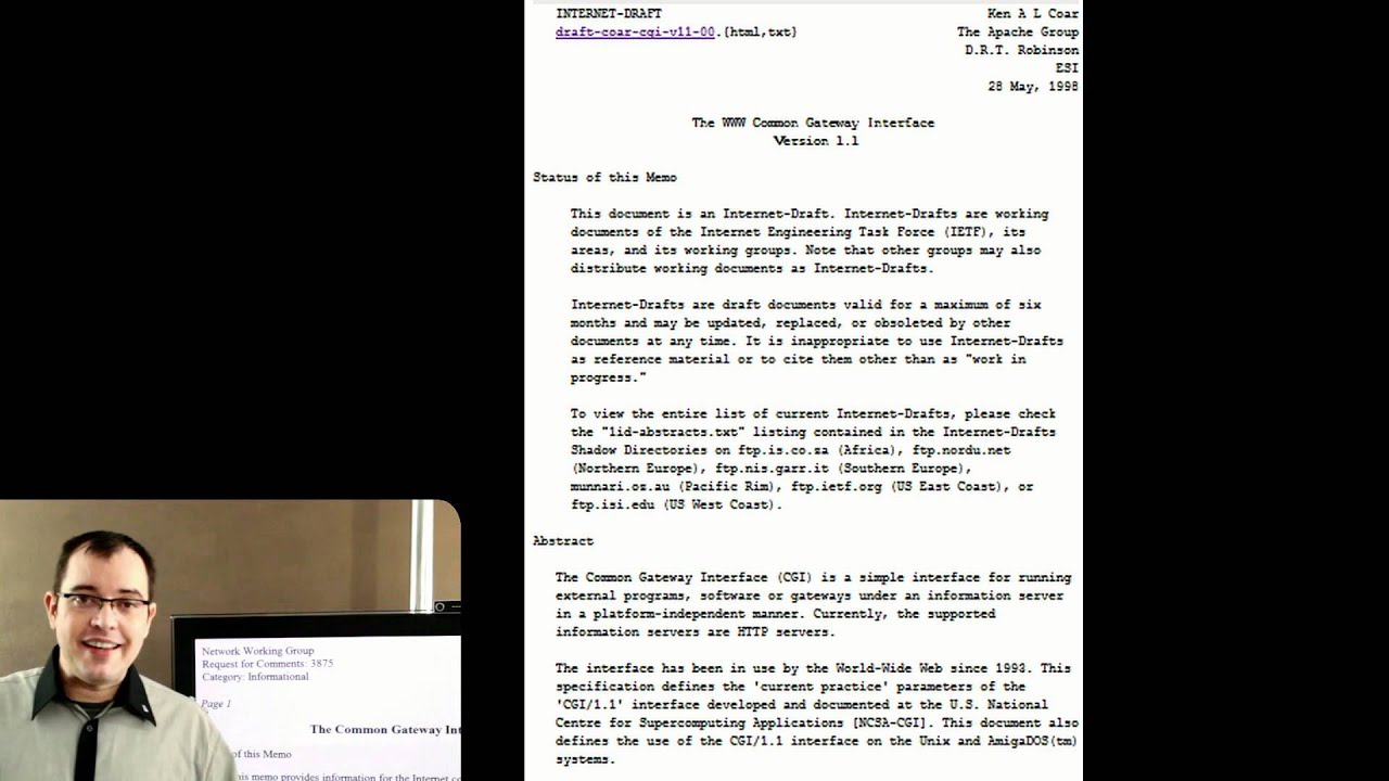 CGI: RFC 3875 And How The World Wide Web Works