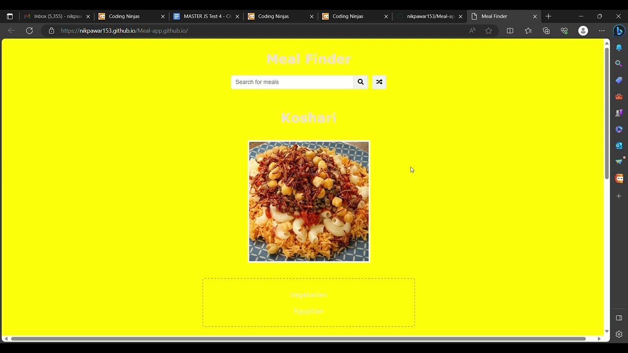 Meal App Github Project