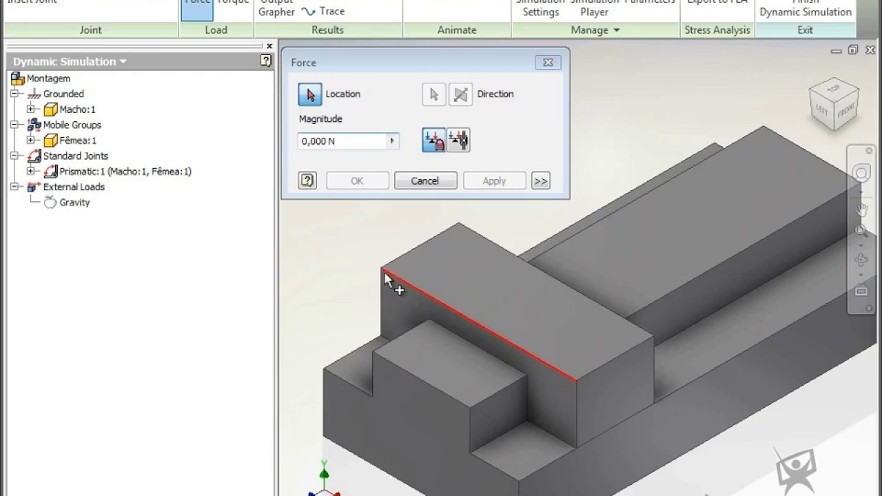 Adding Forces | Inventor 2016 Dynamic Simulation