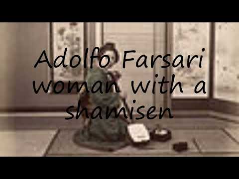 How to pronounce Adolfo Farsari woman with a shamisen in English?