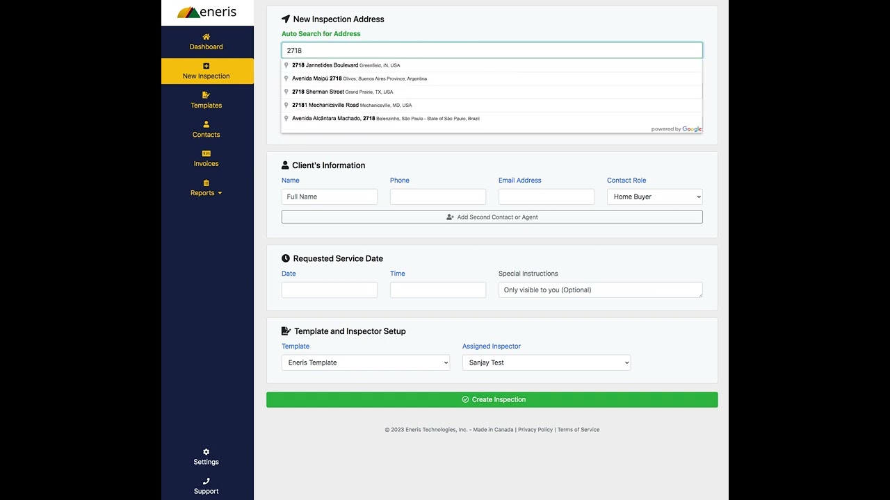 Settings: Service Agreement Template