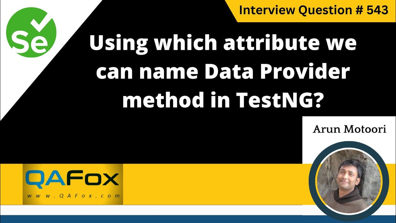 Using which attribute we can name Data Provider method in TestNG (Selenium Interview Question #543)