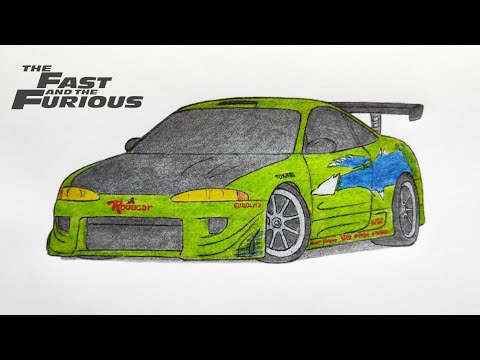 How to Draw a Mitsubishi Eclipse Step by Step – I'm Youtuber – Follow ...