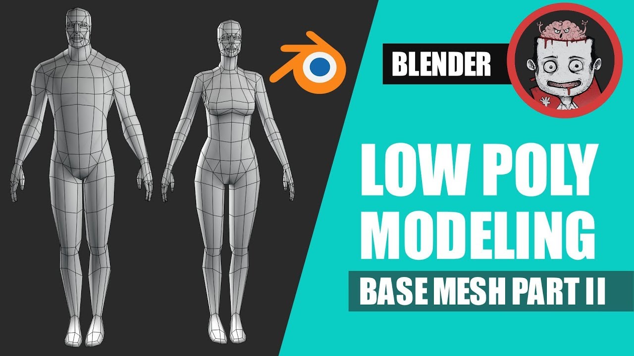 Low poly male base mesh modeling in blender[TIME-LAPSE]