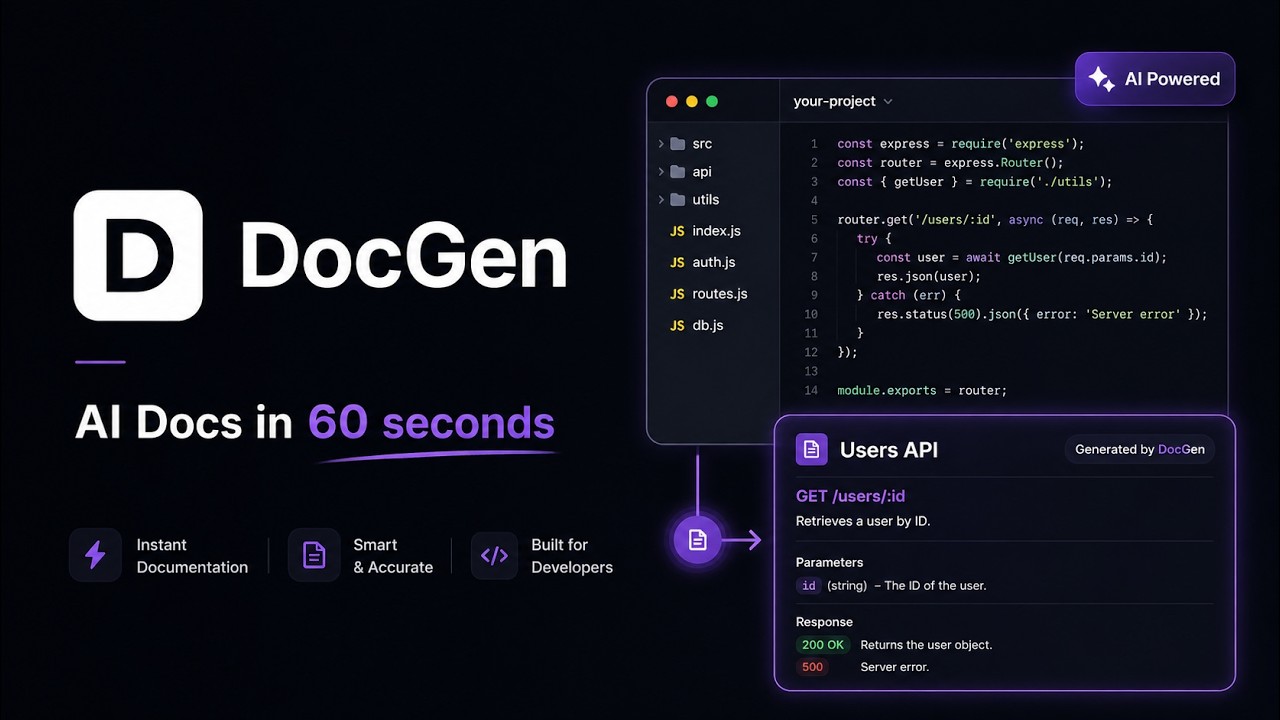 DocGen — AI Documentation for Any GitHub Repo in 60 Seconds