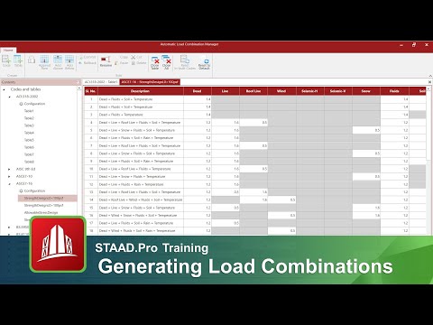 Create Eurocode Load Combinations Automatically in STAAD Pro Connect Edition - Video Summarizer ...