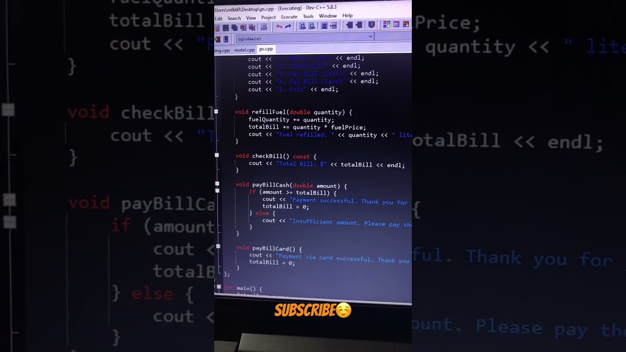 cash bill IDE dev c++ #cppprogramming