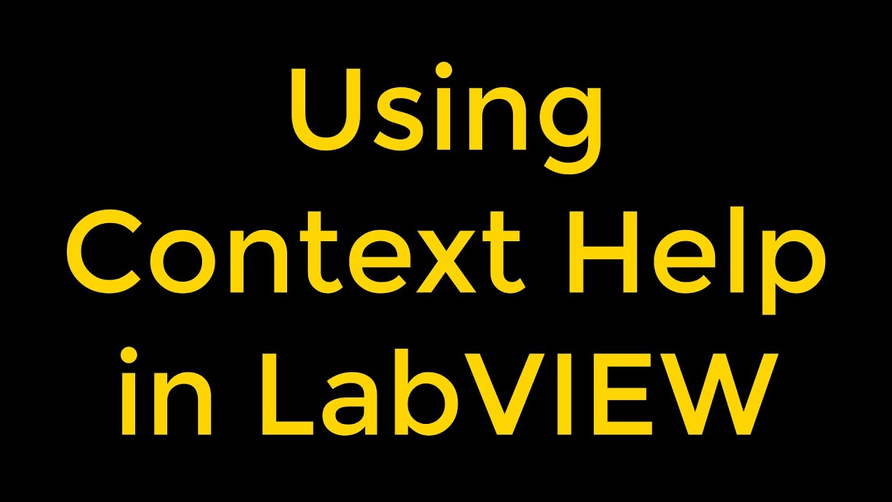 How to use Context Help in LabVIEW