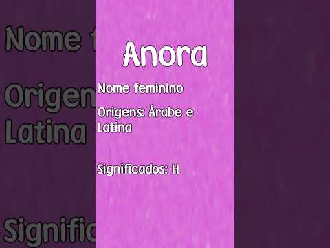ANORA - SIGNIFICADO E ORIGEM DO NOME [SHORTS]