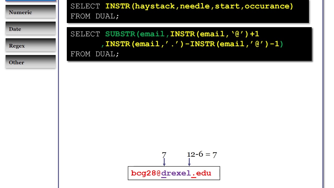 Oracle Database Programming - Single Row Functions