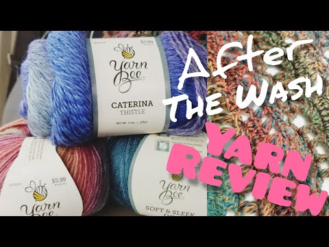 After Wash Yarn Bee Review - Wool yarn, Acrylic & Nylon Blend & Low Pill Acrylic Yarns washed wrong