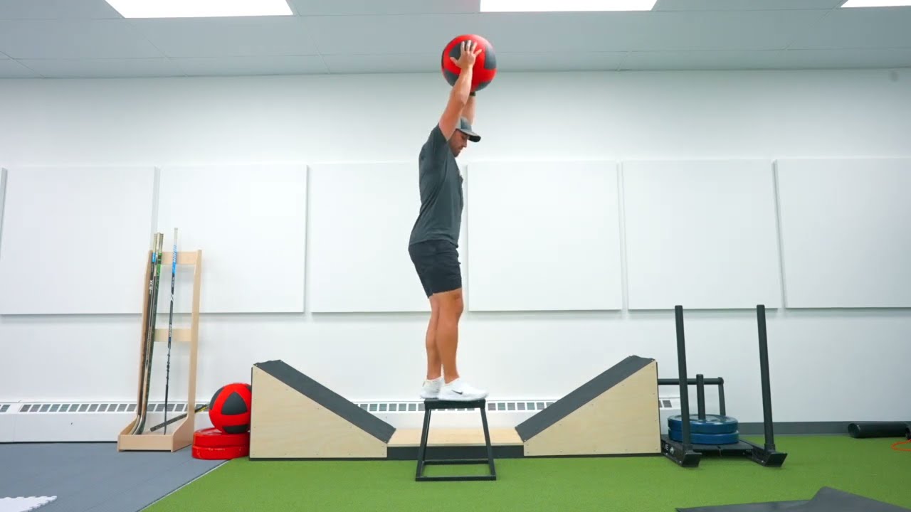 Lateral Split Squat Depth Drop w/ Medball