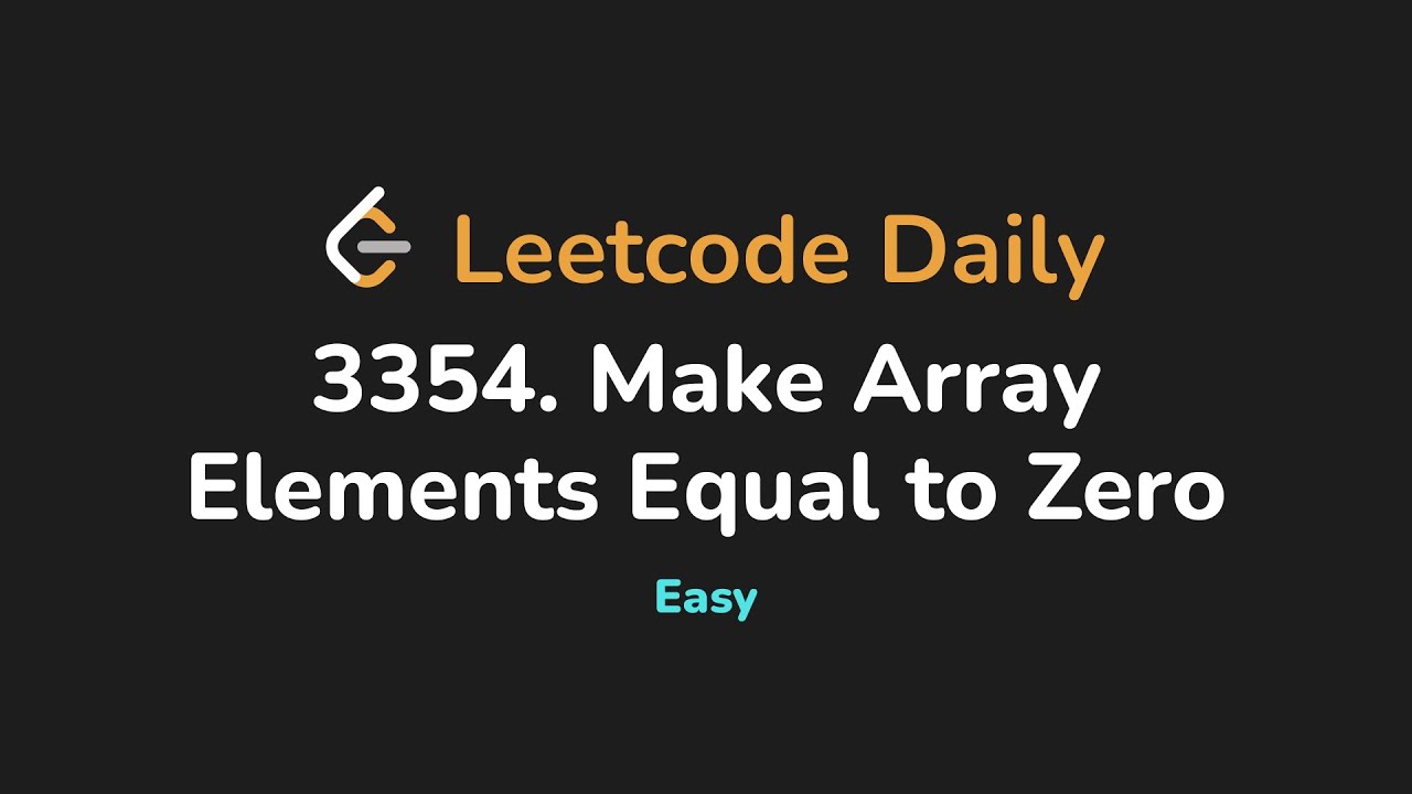 3354. Make Array Elements Equal to Zero | Leetcode Daily - Python