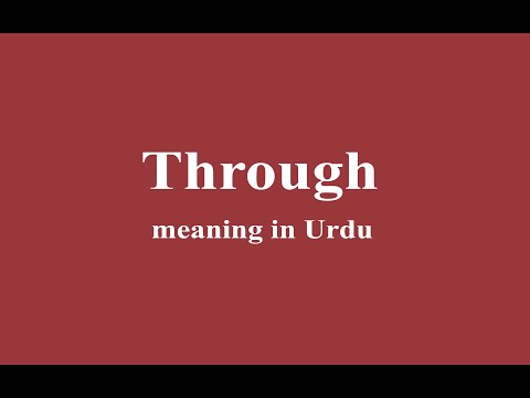 Through meaning in Urdu
