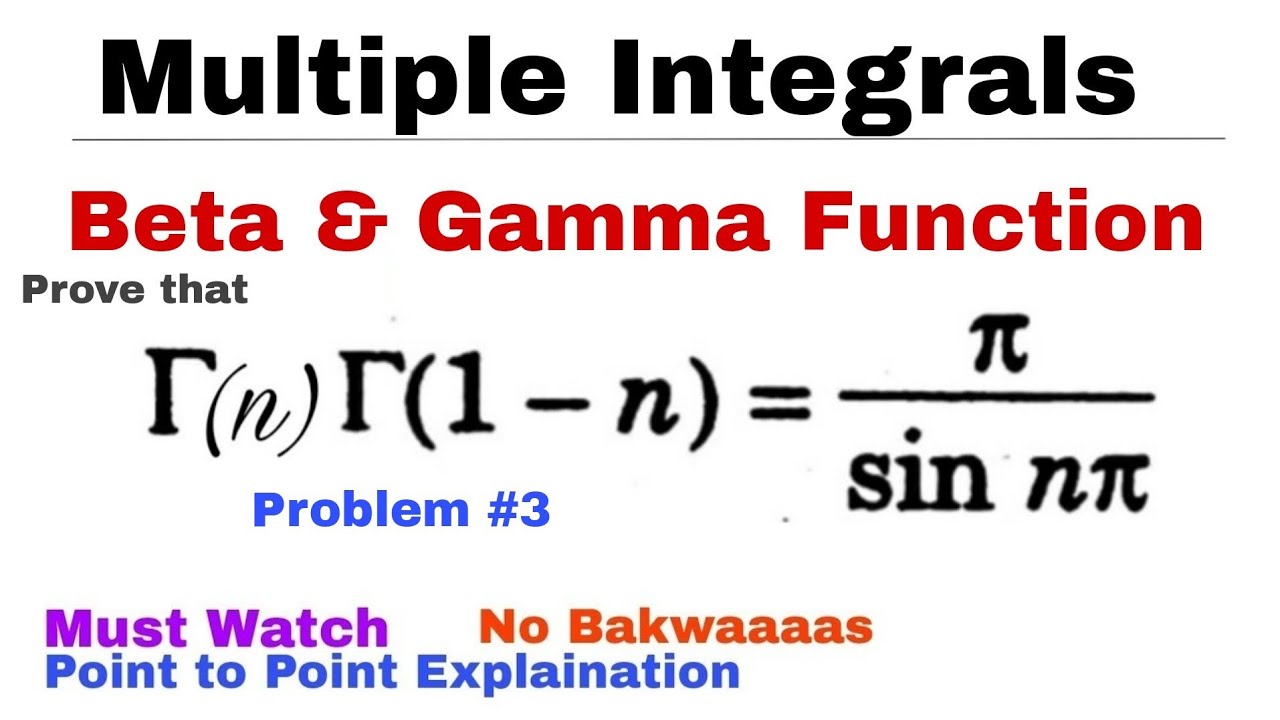 23. Beta and Gamma Function | Problem 3 | Important Problem